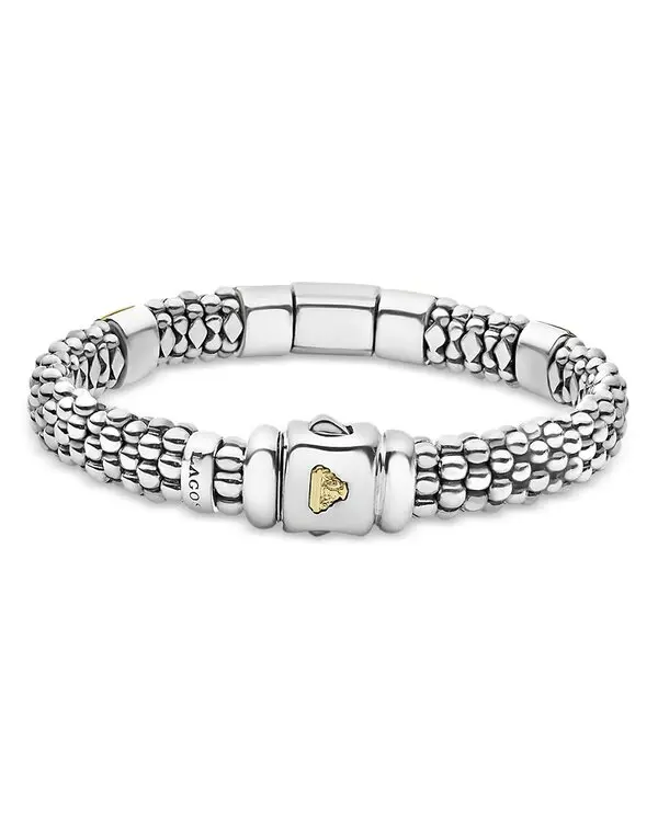 Lagos Sterling Silver And 18k Gold Diamond Bracelet