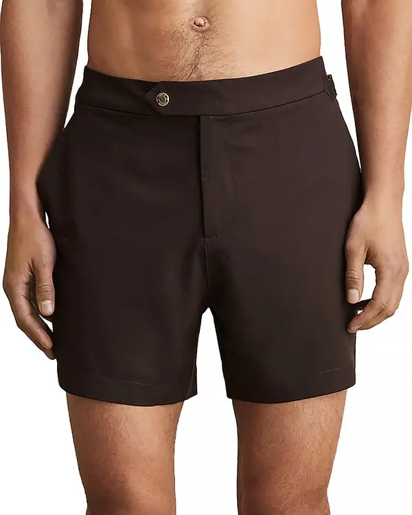REISS Sun Side 5.1" Swim Trunks - Chocolate