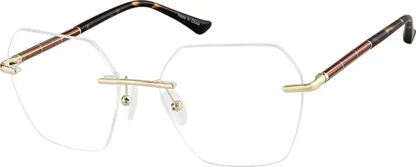 Zenni Geometric Rimless Glasses - Gold