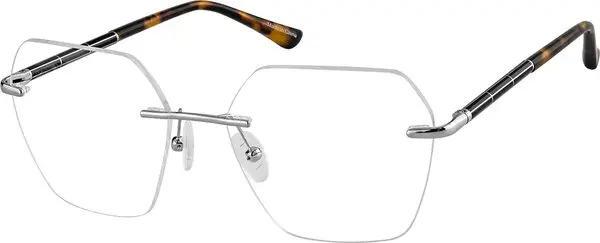 Zenni Geometric Rimless Glasses - Silver