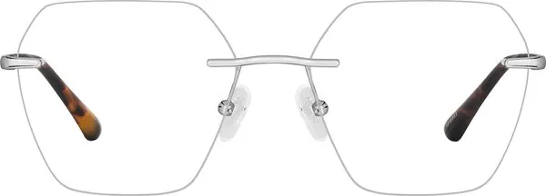 Zenni Geometric Rimless Glasses - Silver