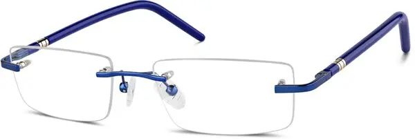 Zenni Rectangle Rimless Eyeglasses - Blue