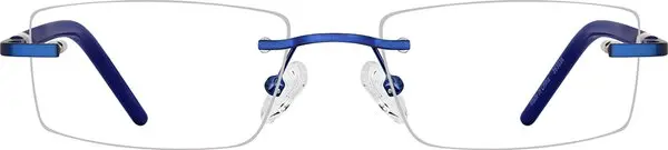 Zenni Rectangle Rimless Eyeglasses - Blue