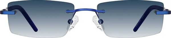 Zenni Rectangle Rimless Eyeglasses - Blue