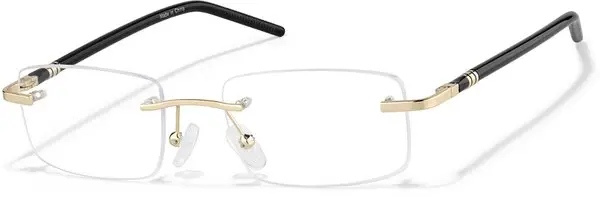 Zenni Rectangle Rimless Eyeglasses - Gold
