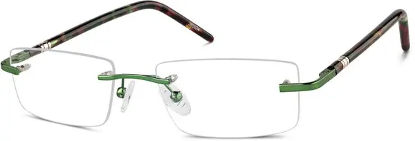 Zenni Rectangle Rimless Eyeglasses - Green