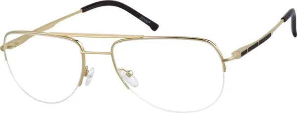 Zenni Aviator Half-rim Titanium Frame - Gold