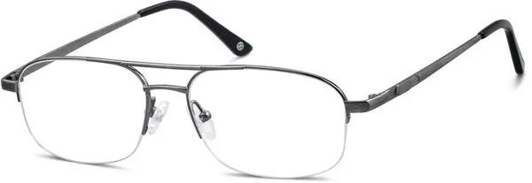 Zenni Aviator Titanium Half-rim Eyeglasses - Gray