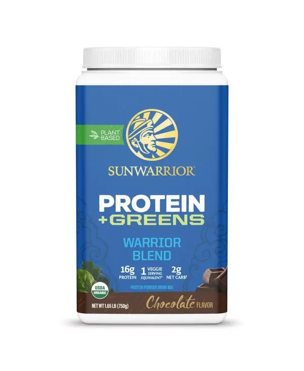 SUNWARRIOR Natural Warrior Blend Protein + Greens Powder - No Color