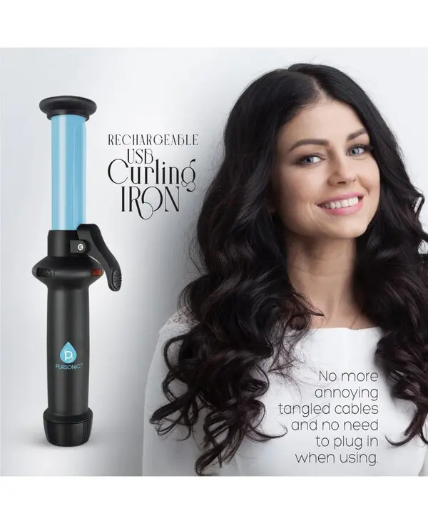 PURSONIC Usb Rechargeable Mini Curling Iron - Blue