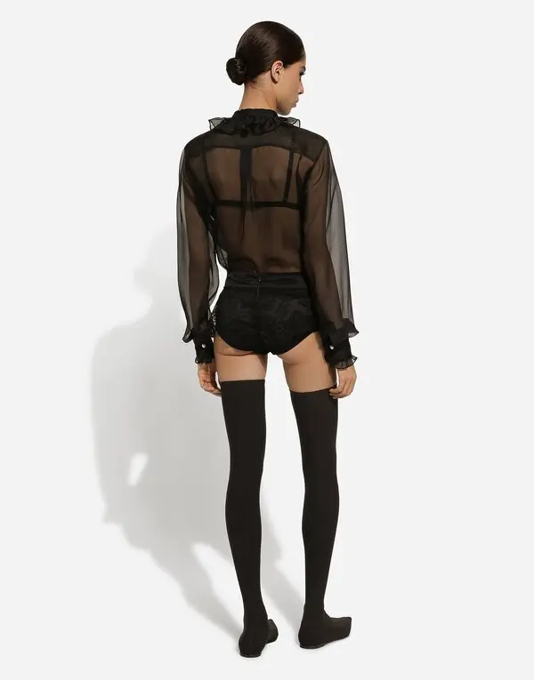 Dolce & Gabbana Silk Organza Ruffle Shirt