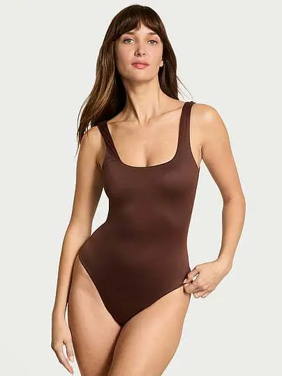 Victoria's Secret Bodywear Square-neck Tank Bodysuit - Brown