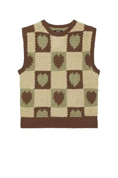 RICE NINE TEN Crochet Knit Heart Vest