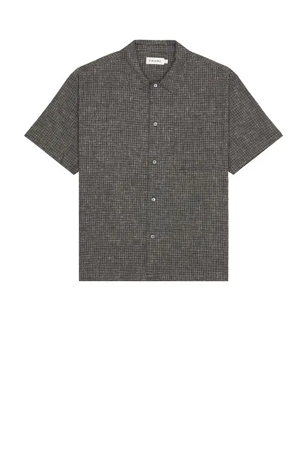 FRAME Textured Button Down Shirt In Black