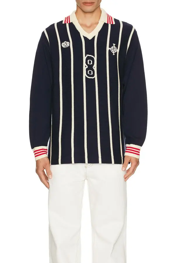 Rice Nine Ten Long Sleeve Soccer Jersey In Navy - 40% Off