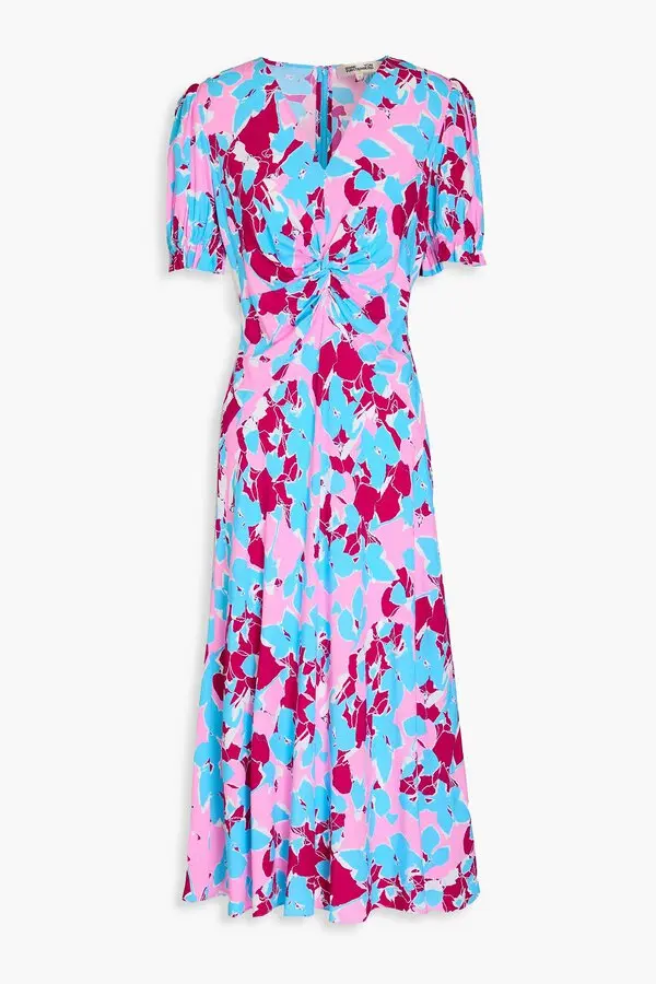 Diane Von Furstenberg Anaba Floral-print Crepe De Chine Midi Dress - Multicolor