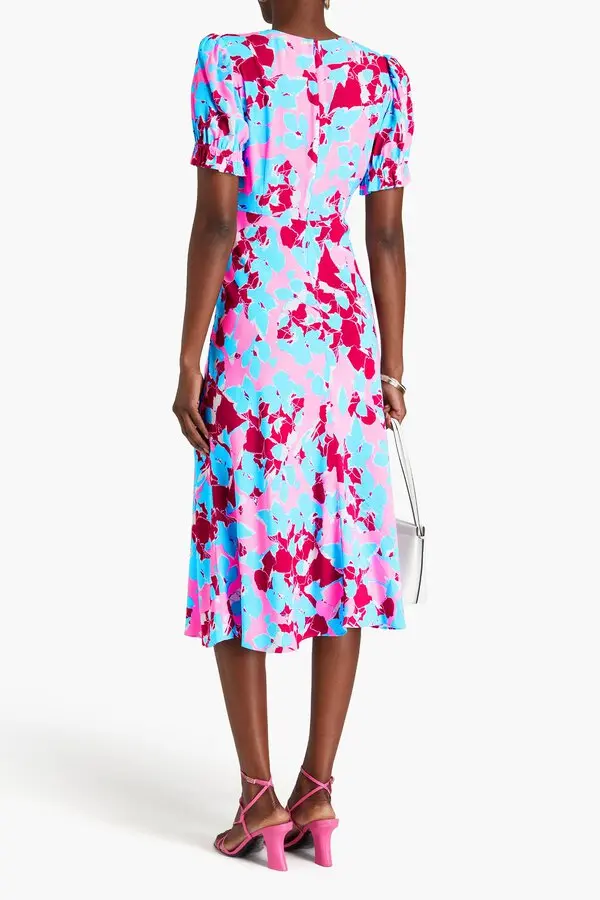 Diane Von Furstenberg Anaba Floral-print Crepe De Chine Midi Dress - Multicolor