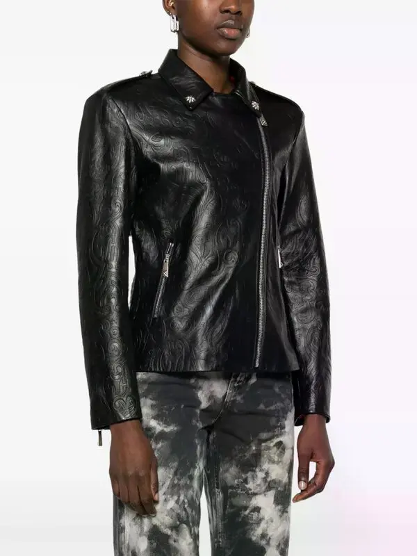 John Richmond Embossed Biker Jacket
