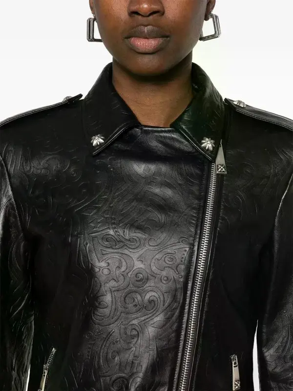 John Richmond Embossed Biker Jacket