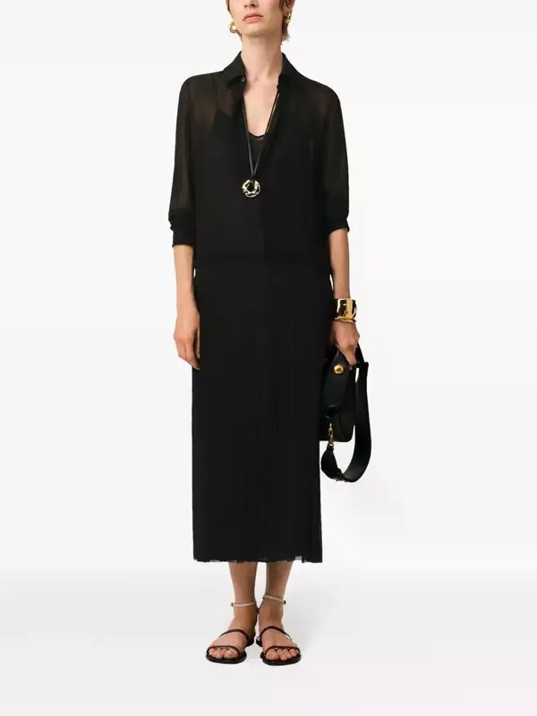 AMI Paris Pleated Maxi Dress