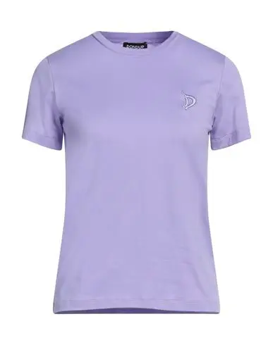 DONDUP Cotton Crewneck T-shirt With Embroidered Logo - Lilac