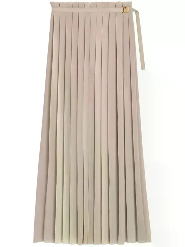 Ami Pleated Long Skirt - Neutrals