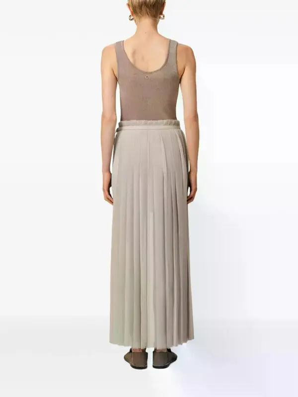 AMI Paris Pleated Long Skirt - Neutrals