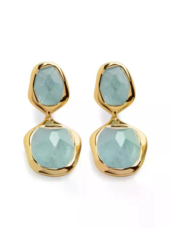 Monica Vinader Odyssey Aquamarine Dangle Earrings - Gold