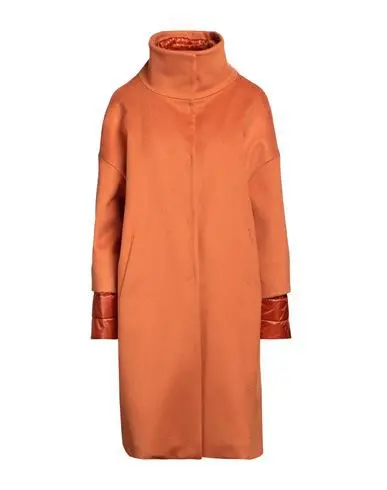 Herno Single-breasted Virgin Wool Coat - Orange