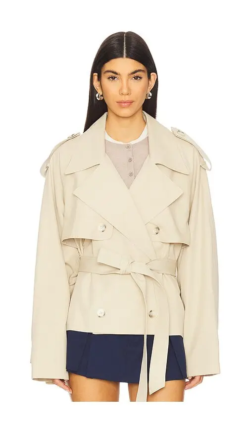 ELODIE THE LABEL Eleanor Cropped Trench Coat
