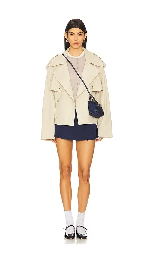 ELODIE THE LABEL Eleanor Cropped Trench Coat