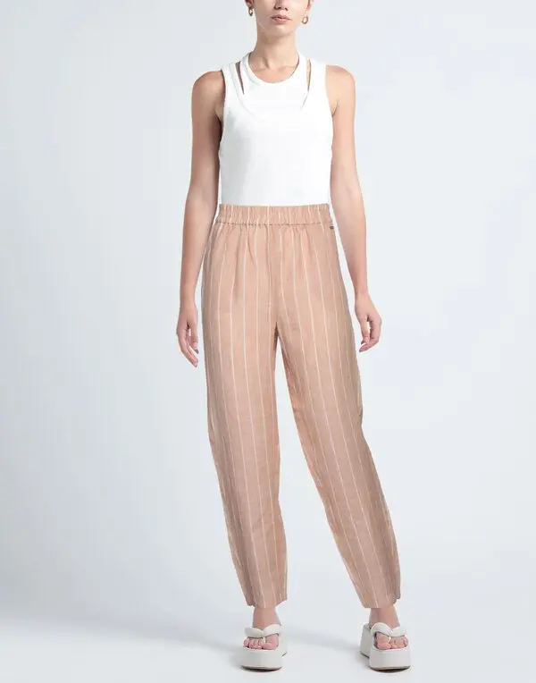 Armani Exchange Cotton Striped High Waisted Pants