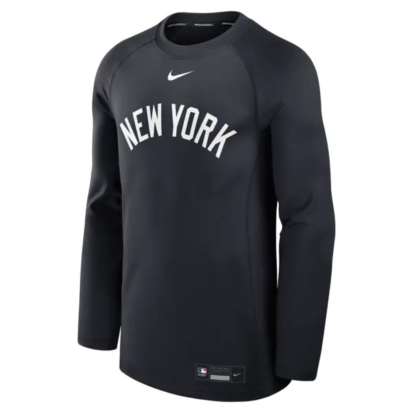 Nike New York Yankees Authentic Collection Game Time Dri-fit Mlb Pullover Crew