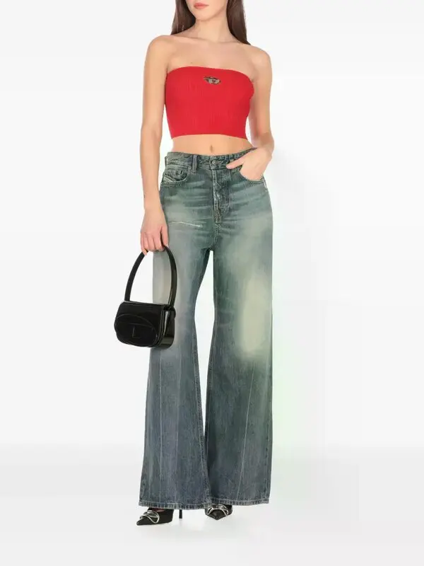 DIESEL® Washed Wide Leg Jeans - Blue