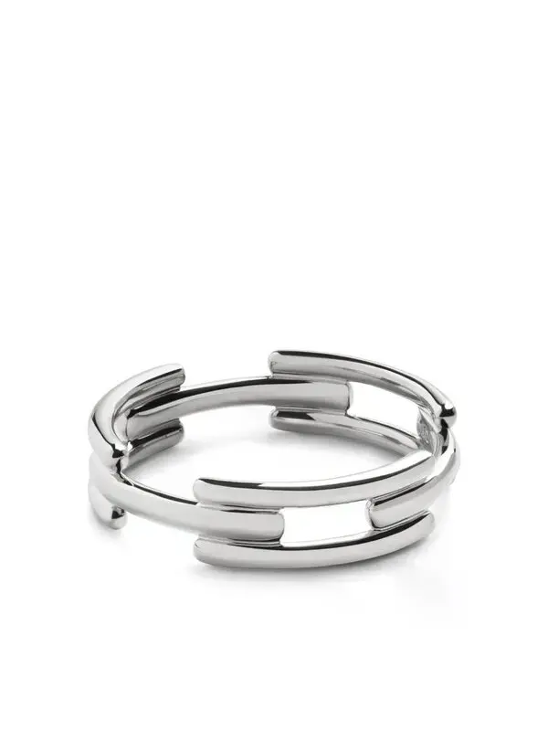 Monica Vinader Signature Link Stacking Ring - Silver