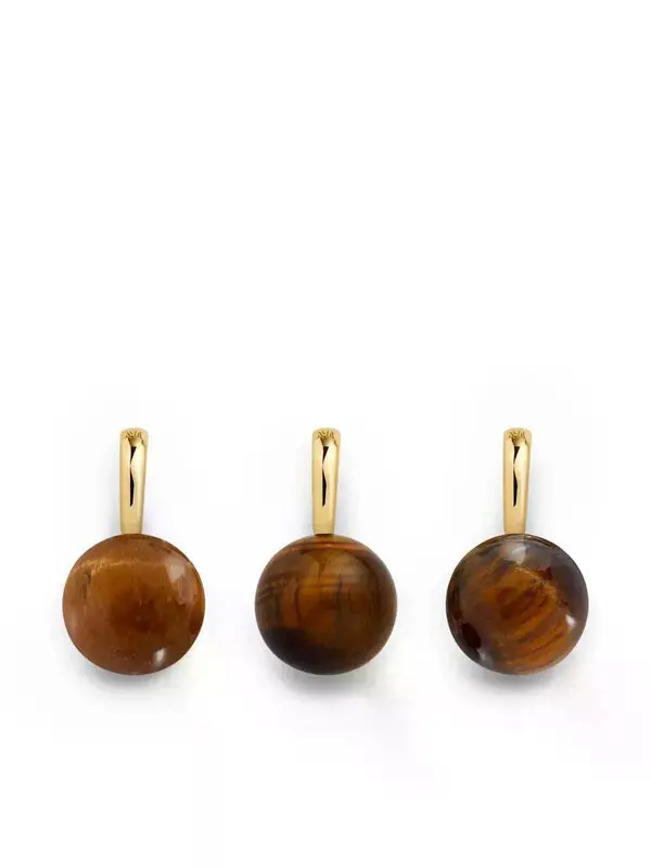 Monica Vinader Round Tiger's Eye Pendant - Gold