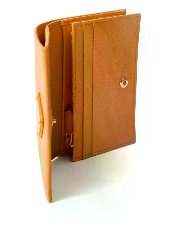 Prada Small Saffiano Leather Wallet - Orange