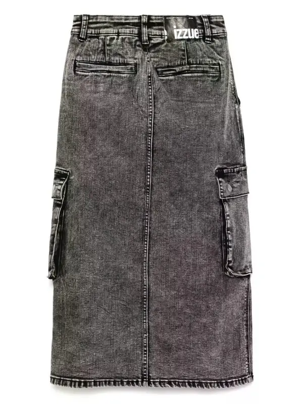 Izzue Denim Cargo Skirt - Black