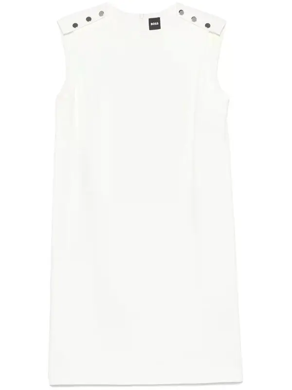Hugo Boss Buttoned-shoulder Mini Dress - White