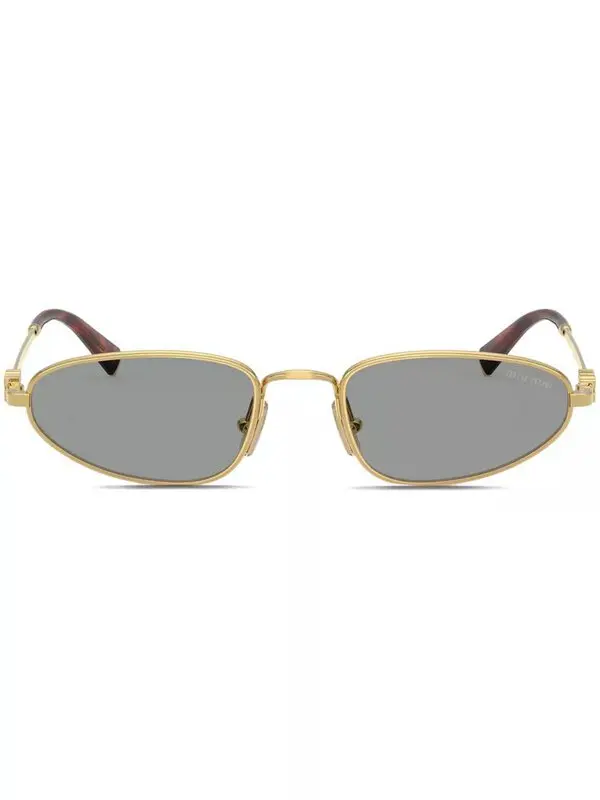 Miu Miu Oval-frame Sunglasses - Gold