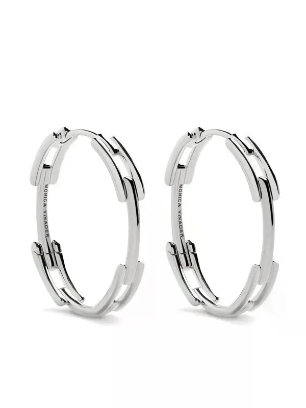 Monica Vinader Medium Link Earrings - Silver