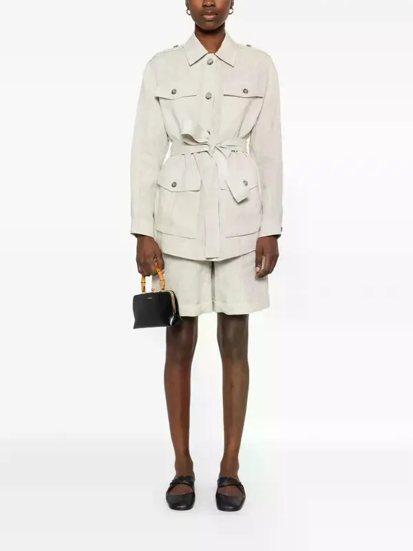 Peserico Linen Shorts - Green