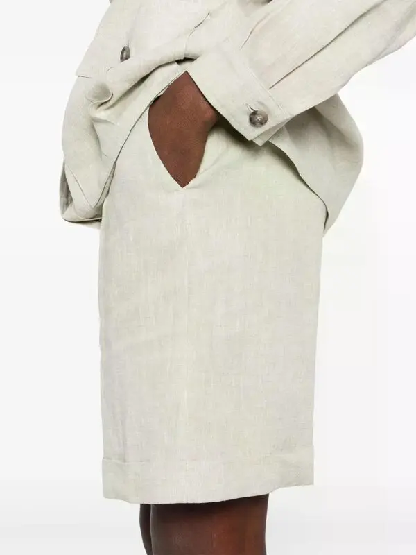 Peserico Linen Shorts - Green