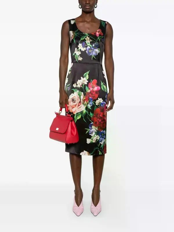Dolce & Gabbana Floral-print Satin Midi Dress