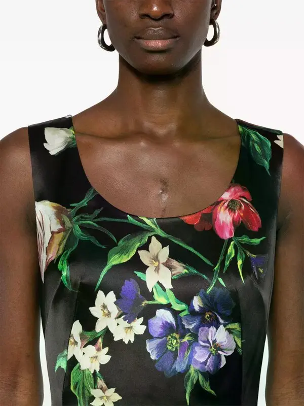 Dolce & Gabbana Floral-print Satin Midi Dress