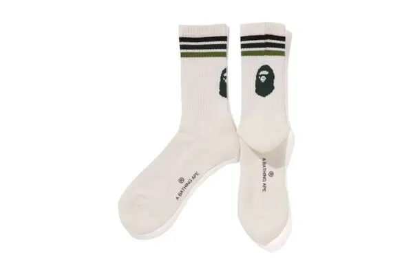 A BATHING APE Line Socks - Green