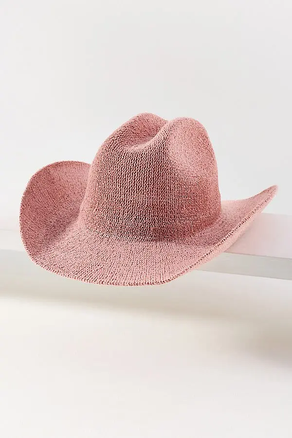Anthropologie Nubby Cowboy Rancher Hat - Blush Pink