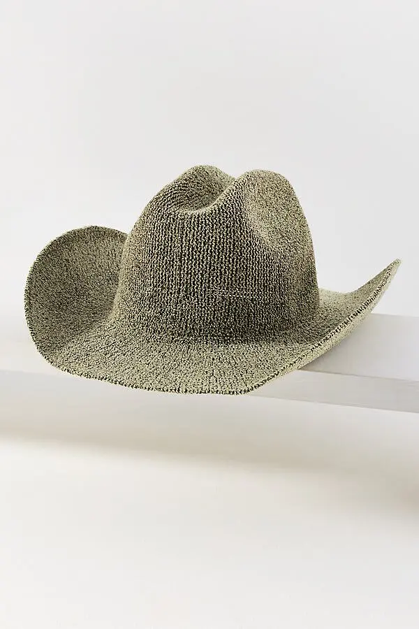 Anthropologie Nubby Cowboy Rancher Hat - Green