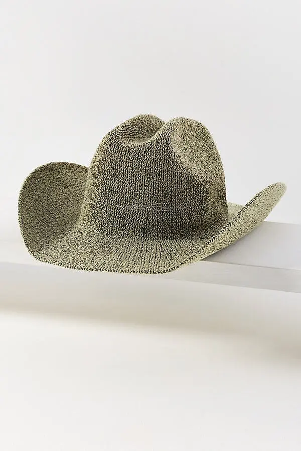 Anthropologie Nubby Cowboy Rancher Hat - Light Green