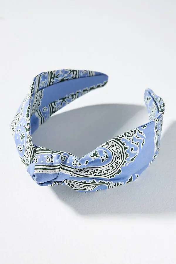 ANTHROPOLOGIE Everly Bandana Knot Headband - Blue Print NWT Anthropologie Headband Hair Accessories for Women for sale  main image 4